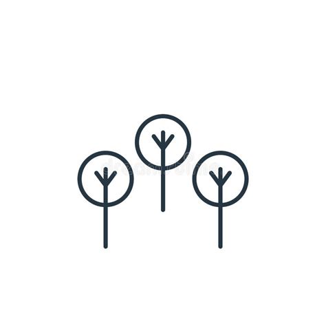 Trees Icon Vector From Travel Concept Thin Line Illustration Of Trees Editable Stroke Stock