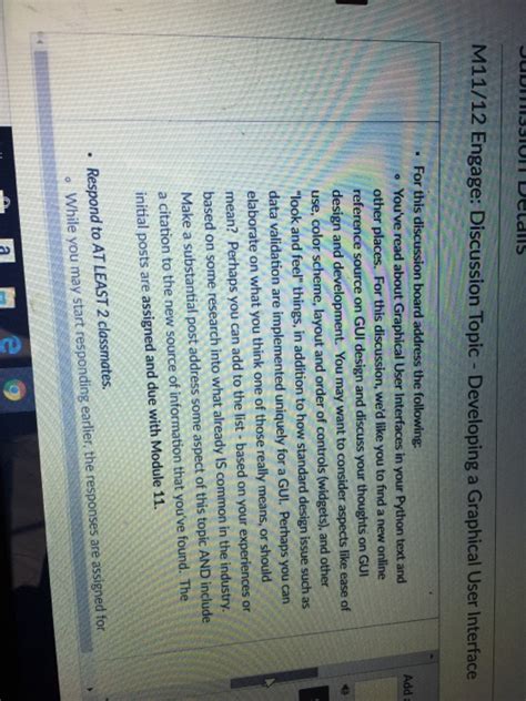 Solved M11 12 Engage Discussion Topic Developing A Chegg