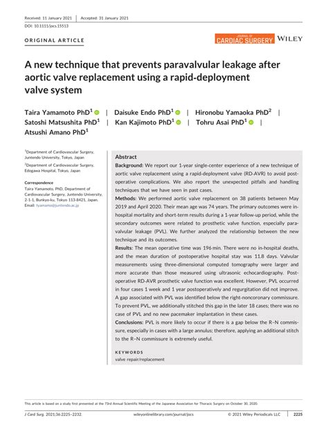 A New Technique That Prevents Paravalvular Leakage After Aortic Valve Replacement Using A Rapid