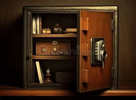Small Modern Safe On Shelf Created With Generative Ai Technology Stock Illustration