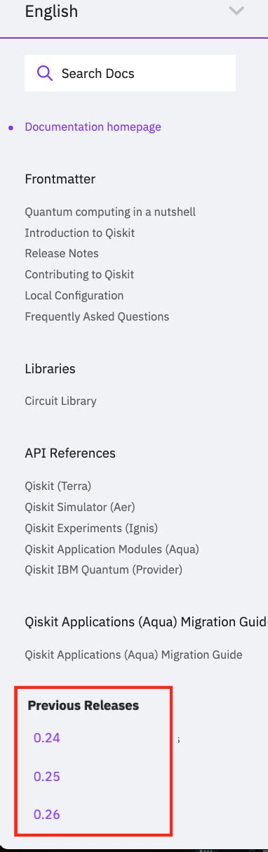 Move Previous Releases To A More Visible Location · Issue 1266 · Qiskitqiskit Metapackage · Github