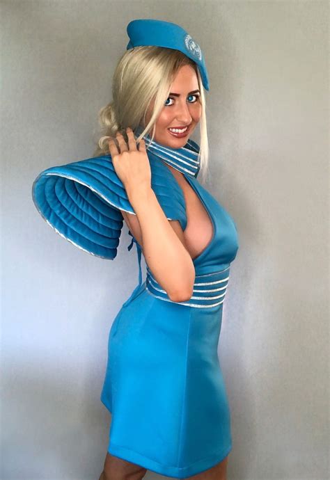 Britney Spears Toxic Brit Air Hostess Cosplay Costume Aqua Etsy
