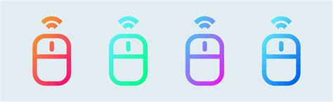 Computer Mouse Line Icon In Gradient Colors Wireless Mouse Signs