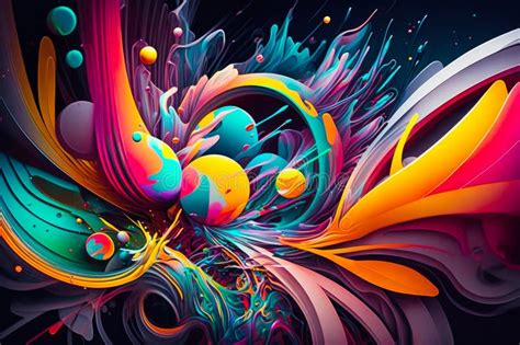 An Abstract Image With Colorful Swirls And Swirls Generative Ai Stock Illustration