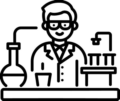 A Line Style Icon Of A Lab Technician 52985743 Vector Art At Vecteezy
