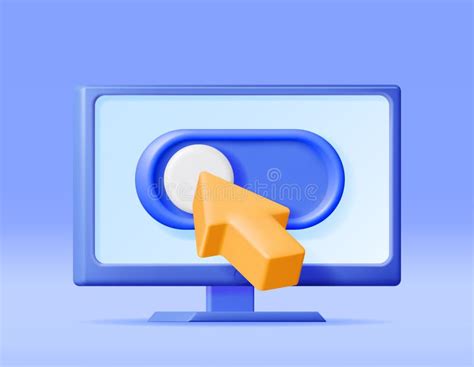 3d mouse cursor and switch button in computer stock vector illustration of request screen