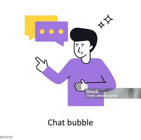 채팅 버블 개념 벡터 일러스트 레이 션 흰색 배경에 고립되어 있습니다 Brand Name Smart Phone에 대한 스톡 벡터 아트 및 기타 이미지 Brand Name