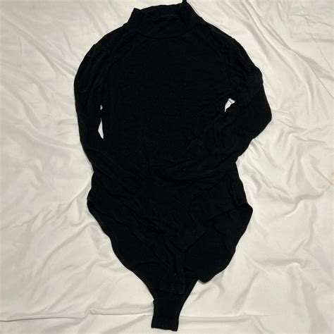 S Black Turtleneck Bodysuit Depop