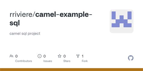 Github Rrivierecamel Example Sql Camel Sql Project