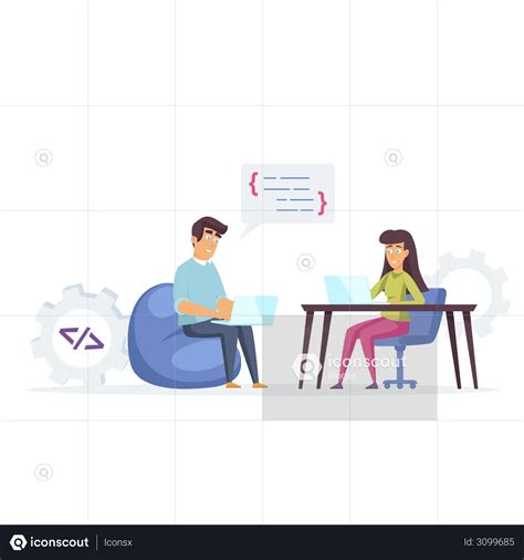 Female Developer Solving Bug From Code Animated Icon Download In Json Lottie Or Mp4 Format