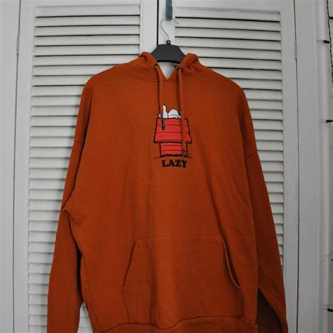 Lazy Oaf X Snoopy Hoodie In A Rusty Orange Complete Depop