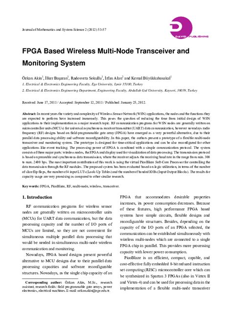 Pdf Fpga Based Multi Node