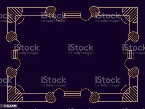 아르 데코 프레임 빈티지 선형 테두리 초대장 전단지 및 인사말 카드에 대한 템플릿을 디자인합니다 기하학적 황금 프레임 1920 년대의 스타일 1930 년대 벡터