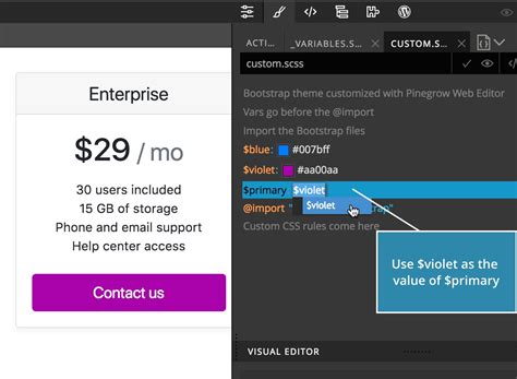 Customize Bootstrap 4 Themes Pinegrow Web Editor
