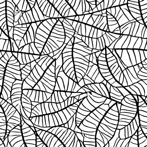 Outline Leaves Pattern Graphic · Creative Fabrica