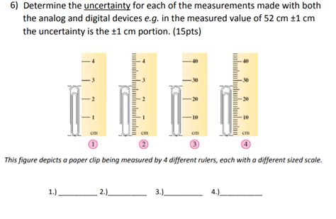Solved Determine The Uncertainty For Each Of The Measurements Made Solved Determine The Uncertainty For Each Of The Measurements Made