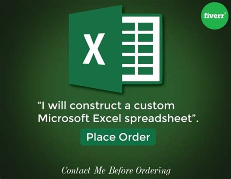 Construct A Custom Microsoft Excel Spreadsheet By Aliikhlaq Fiverr