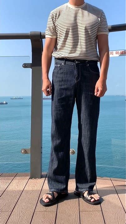 남자 머슬핏 반팔티 린넨 세미와이드 데님 여름 코디 Youtube