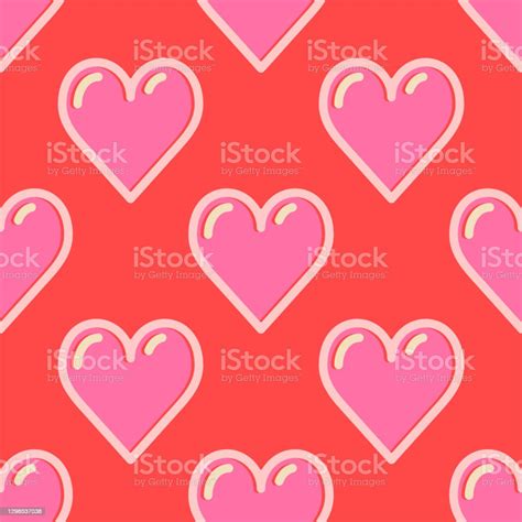 매끄러운 벡터 하트 패턴 발렌타인 데이 배경 직물 직물 포장 커버 등 10 Eps 사랑 감정 핑크 하트 패턴 2월에 대한 스톡 벡터 아트 및 기타 이미지 Istock