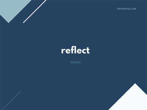 Reflect の意味と簡単な使い方【音読用例文あり】