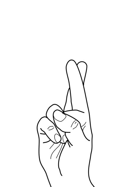Fingers Crossed Simple Sign Language Print Etsy