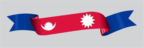3d Flag Of Nepal On Ribbon 18989858 Vector Art At Vecteezy