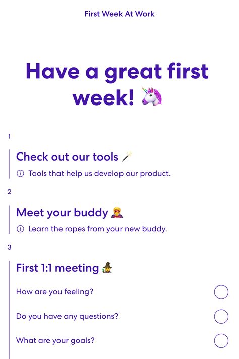First Week At Work