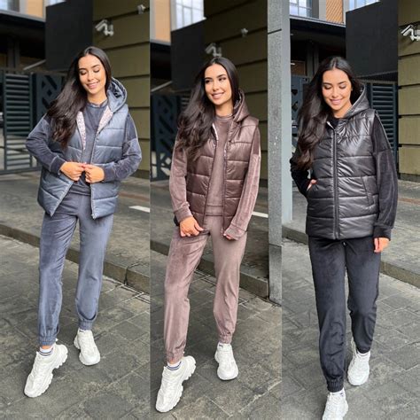 Купить Жіночий спортивний костюм велюр трійка з жилеткою S М L Xl 2xl р чорний графіт