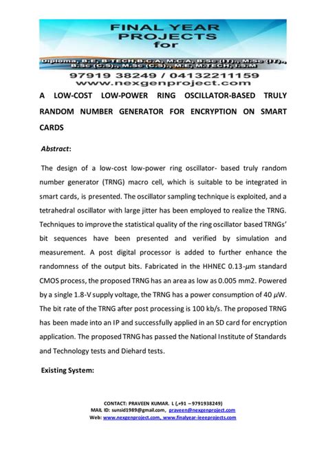 A Low Cost Low Power Ring Oscillator Based Truly Random Number