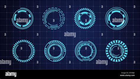 Hud Aim Pointer Optical Target Futuristic Focus Range Indicators