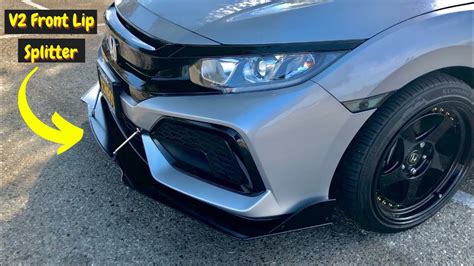 Honda Civic 10th Gen V2 Front Splitter 2019 Hatchback Lx Youtube