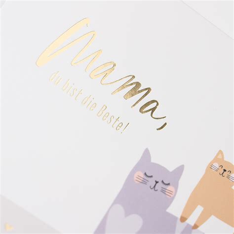 Postkarte Mama Du Bist Die Beste Mit Katzen 105x148mm Von Grafik