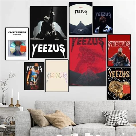 Kanye West Y Yeezus Hip Hop Music Poster Canvas Hd Print Personalized