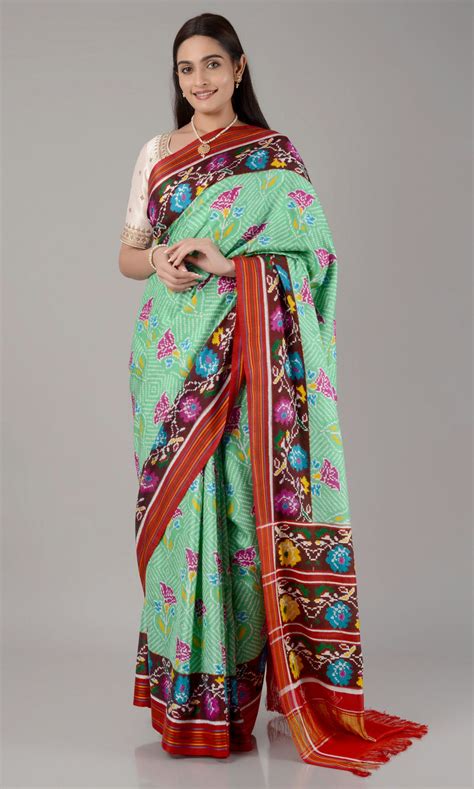 Double Ikat Patola Saree Fancy Flower My Store
