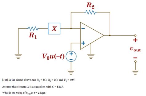 Solved R2 X R1 Vout Vou T 1pt In The Circuit Above Chegg Com
