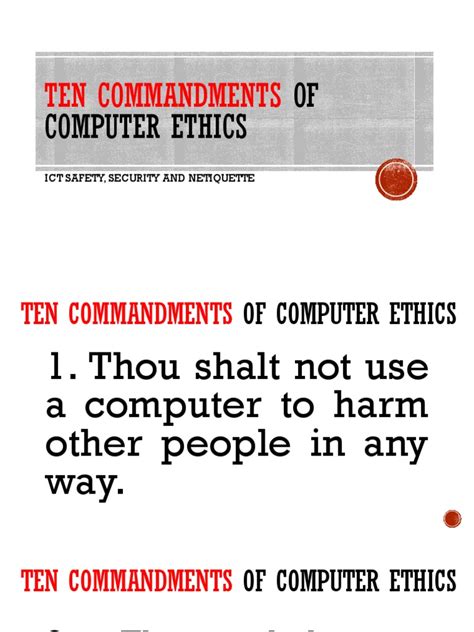 Ten Commandments Of Computer Ethics Pdf