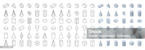 Big 3d Set Of Geometric Shapes 육각형에 대한 스톡 벡터 아트 및 기타 이미지 육각형 프리즘 기하 Istock