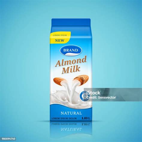 아몬드 우유 포장 디자인입니다 액체는 스플래시와 너트에서 내려 부 어 넣는다 음료 광고에 대 한 레이블 템플릿입니다 종이 판지