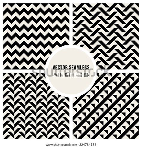 Set Four Vector Seamless Black White Stock Vector Royalty Free 324784136