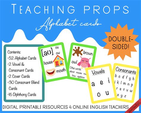 Teaching Esl Alphabet Cards Teaching Props Printable Resources For