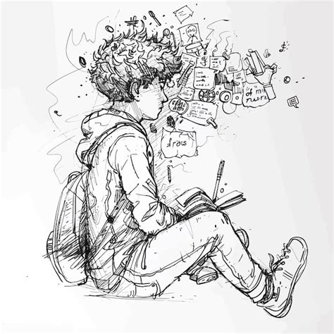 소년 일러스트레이션 프리미엄 Ai 생성 벡터