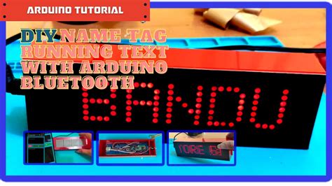 bluetooth runing text arduino memebuat papan nama name tag dengan