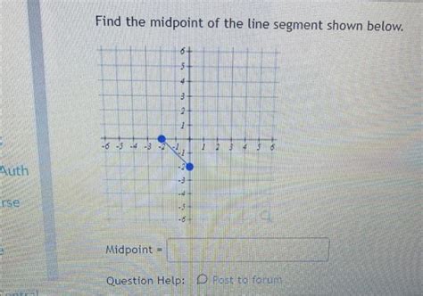 Solved Find The Midpoint Of The Line Segment Shown Below