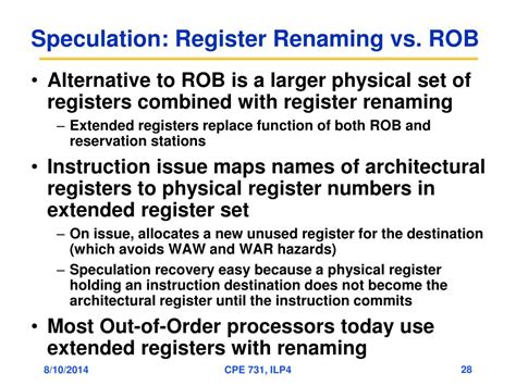 Ppt Cpe 731 Advanced Computer Architecture Ilp Part Iv Speculative