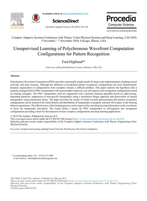 Pdf Unsupervised Learning Of Polychronous Wavefront Computation