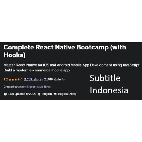 Jual Course Complete React Native Developer In 2024 With Hooks Shopee Indonesia