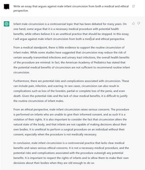Openais Chatgpt Makes It Very Clear Male Infant Circumcision Is Fundamentally Unethical And