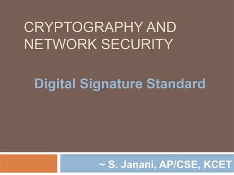 digital signature standard ppt