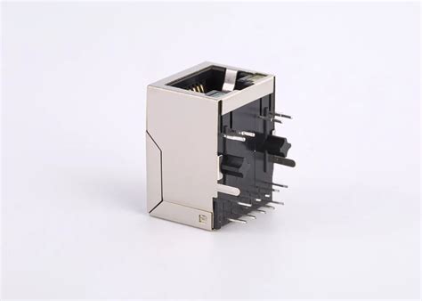Single Port Rj45 Connector With LEDs Shielded Gigabit Ethernet Port Dimud Connectors Cables