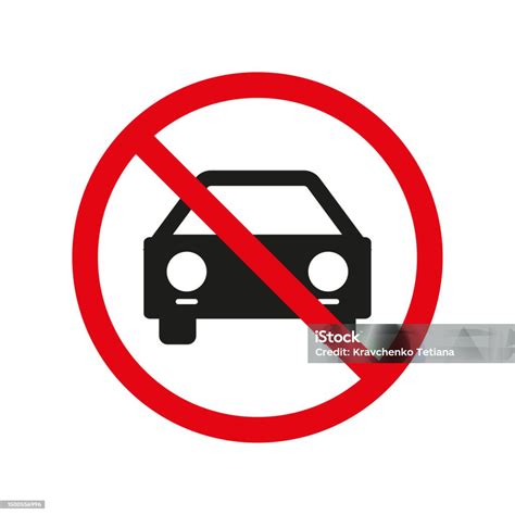 서클 금지 기호 차가 없거나 주차 표지판이 없습니다 벡터 그림입니다 스톡 이미지 경계 표지에 대한 스톡 벡터 아트 및 기타 이미지 경계 표지 경고 기호 교통 Istock